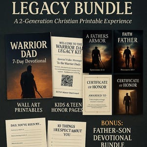 Warrior Dad Legacy Kit: Christian Father's Day Devotional Bundle ...