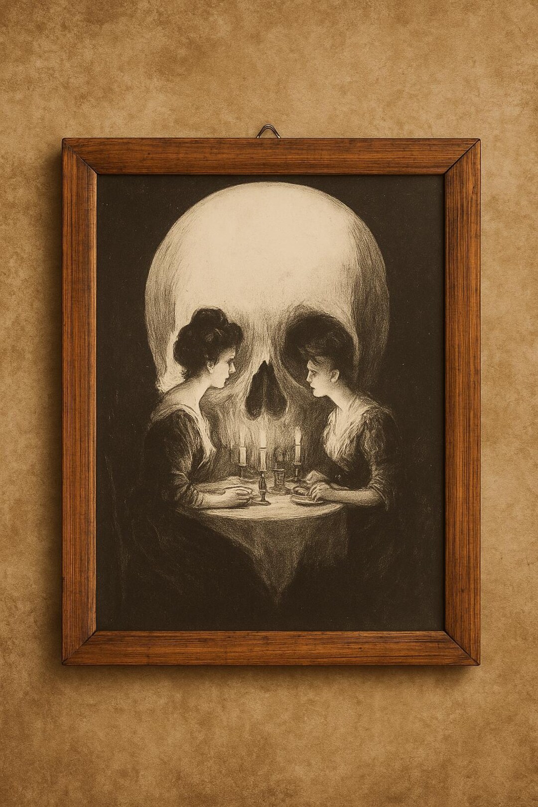 Gothic Decor-double Image-vintage-optical Illusion-dark Art-surreal ...