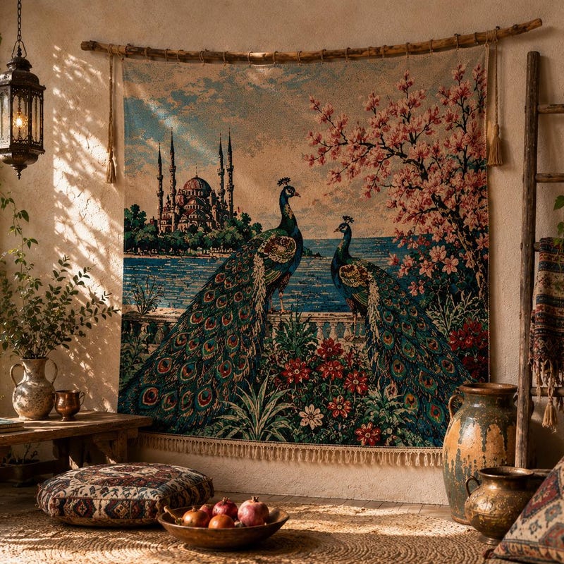 Turkish Peacock Tapestry - Etsy