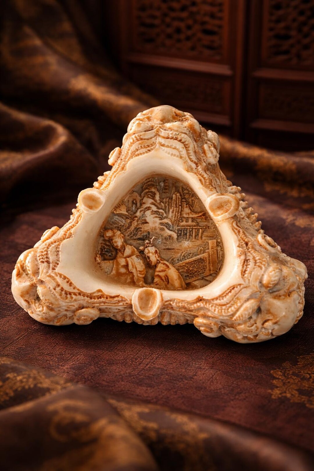 Hand Carved Triple Dragon Chinese Decor – Asian Dragon Sculpture, Feng ...