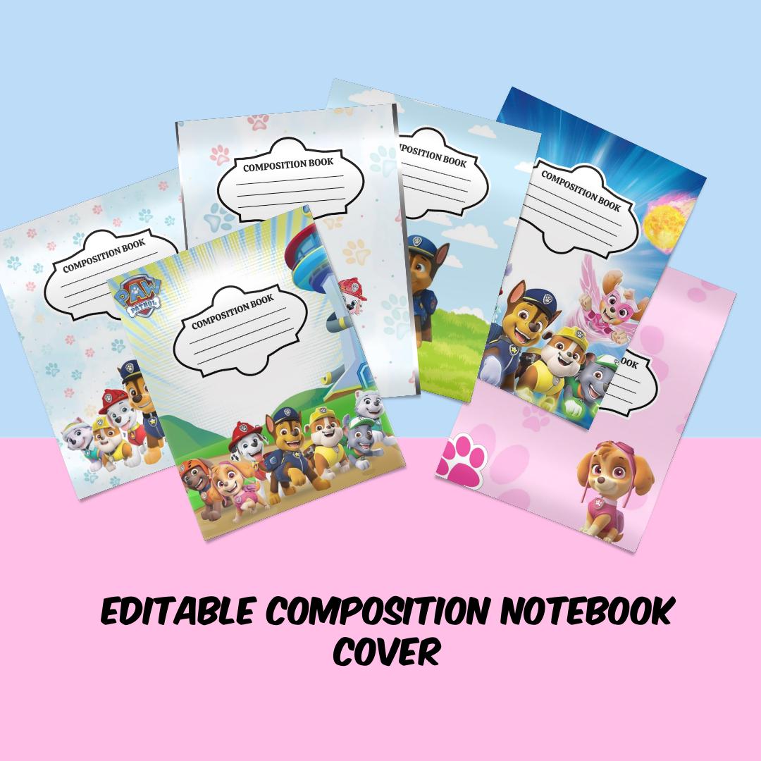Paw Patrol Composition Notebook Cover | Back to School Printable | Paw ...