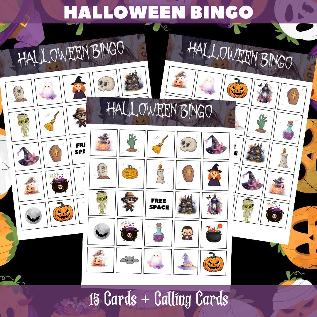 Halloween Bingo Game – Printable Halloween Activities & Kids Activity ...