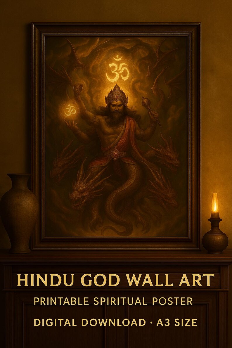 Hindu God Wall Art Set of 3 | A3 Printable Posters | Spiritual Indian ...