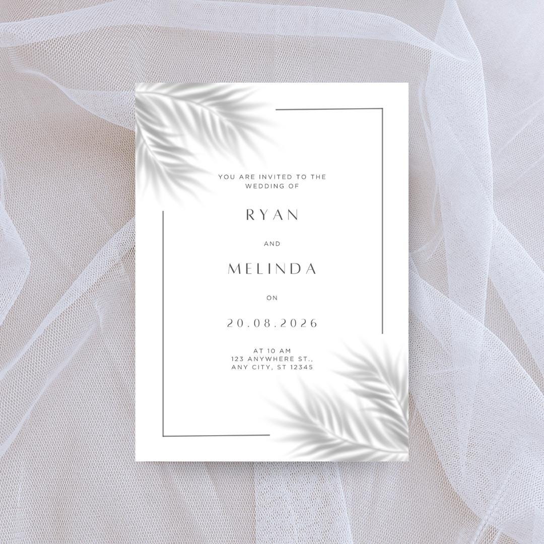 Palm Tree Shadow Invitation - Etsy