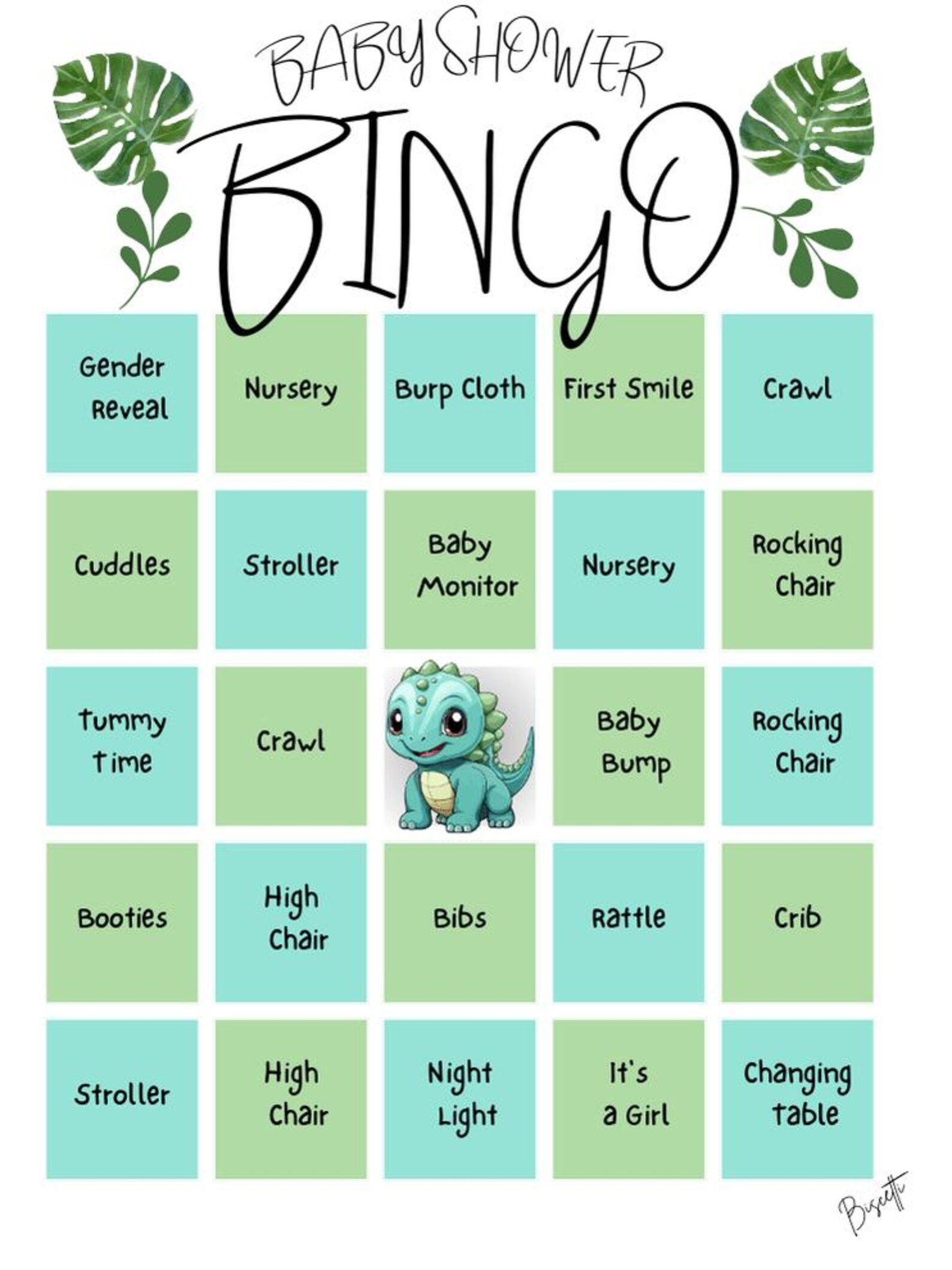 Dinosaur Baby Shower Bingo Game: 25 Unique Cards (digital Download) - Etsy