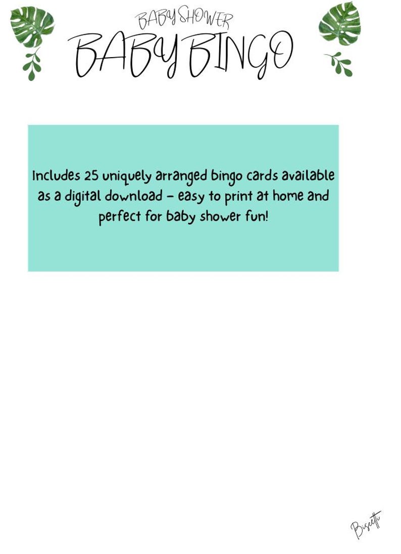 Dinosaur Baby Shower Bingo Game: 25 Unique Cards (digital Download) - Etsy