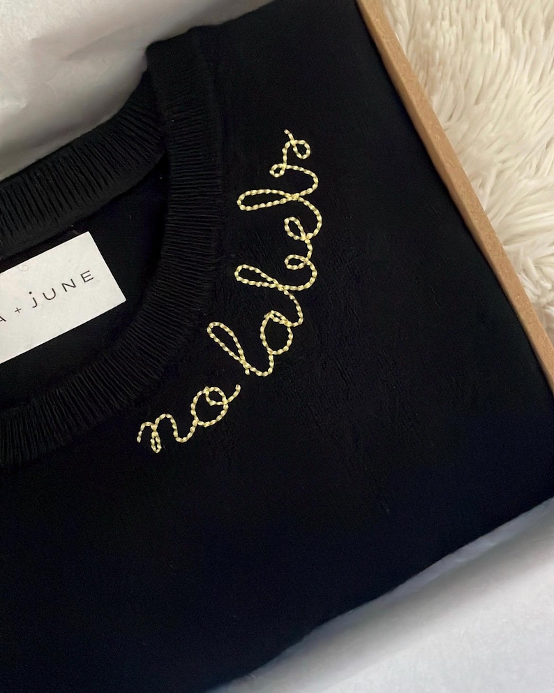 Custom Embroidered Cashmere Sweater – Initials on Sleeve- Custom Gift ...