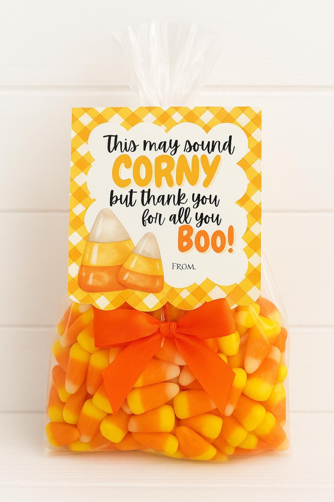Candy Corn Thank You Tag: Printable Halloween Treat Bag Favor (digital ...
