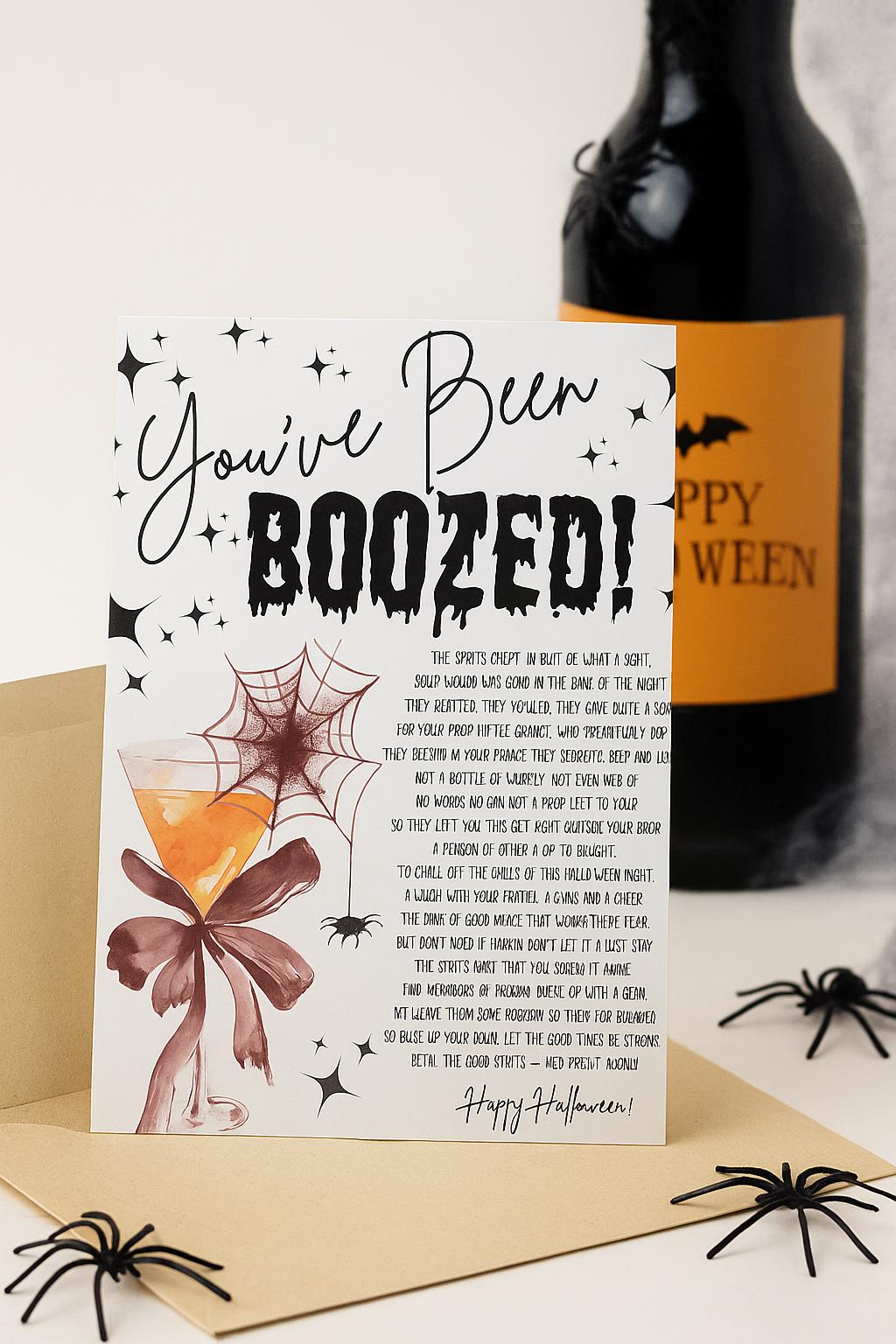 You've Been Boozed Halloween Bundle: Printable Letter, Gift Tag & Door ...