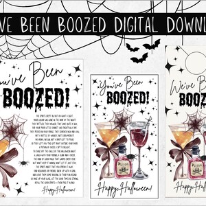 You've Been Boozed Halloween Bundle: Printable Letter, Gift Tag & Door ...