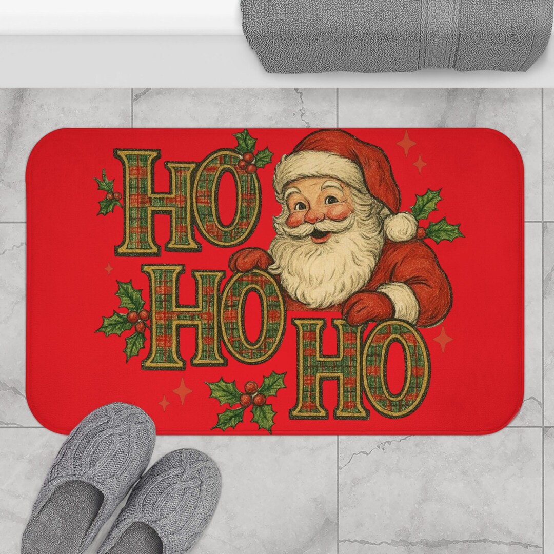 Santa Bath Mat: Festive Christmas Bathroom Decor - Etsy