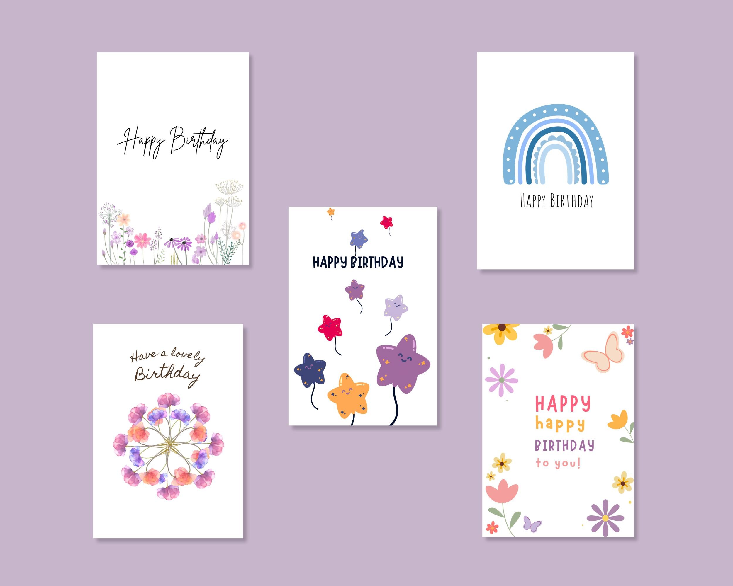 Printable Birthday Card Bundle | Mixed Styles Set of 14 | 5x7" PDF - Etsy
