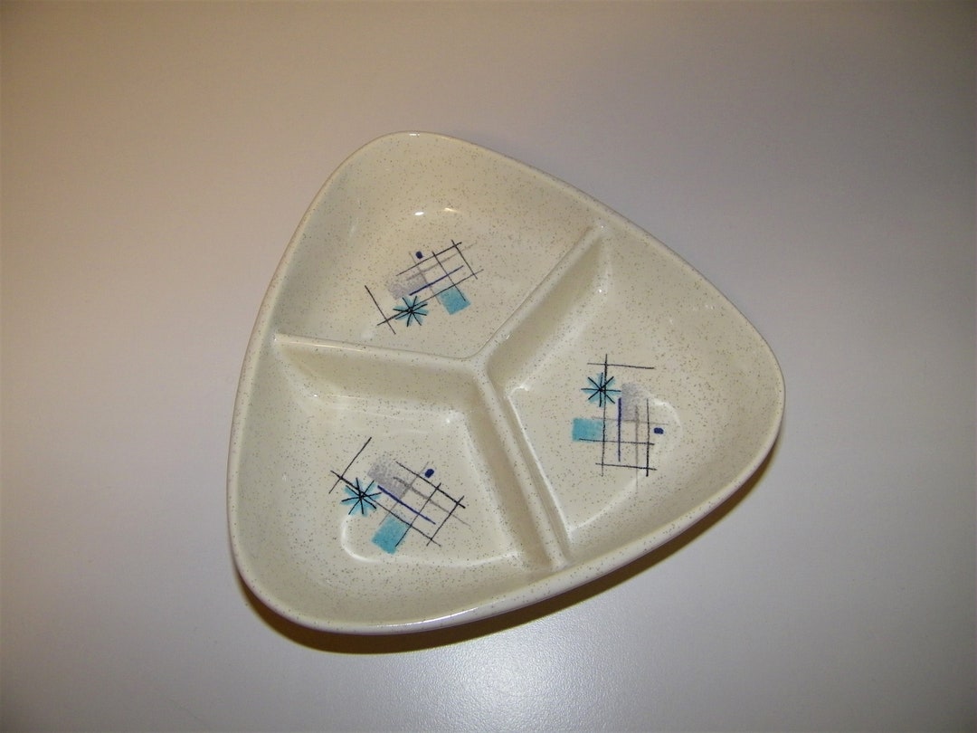 Franciscan Oasis Condiment Tray Divided Triangle Relish Dish 1950s ...
