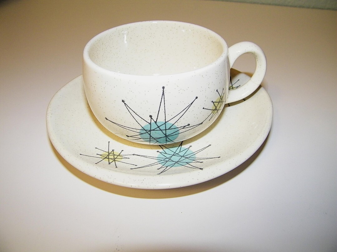 Franciscan Starburst Coffee Tea Cup Saucer 1950s 1960s Mid Century 50s ...