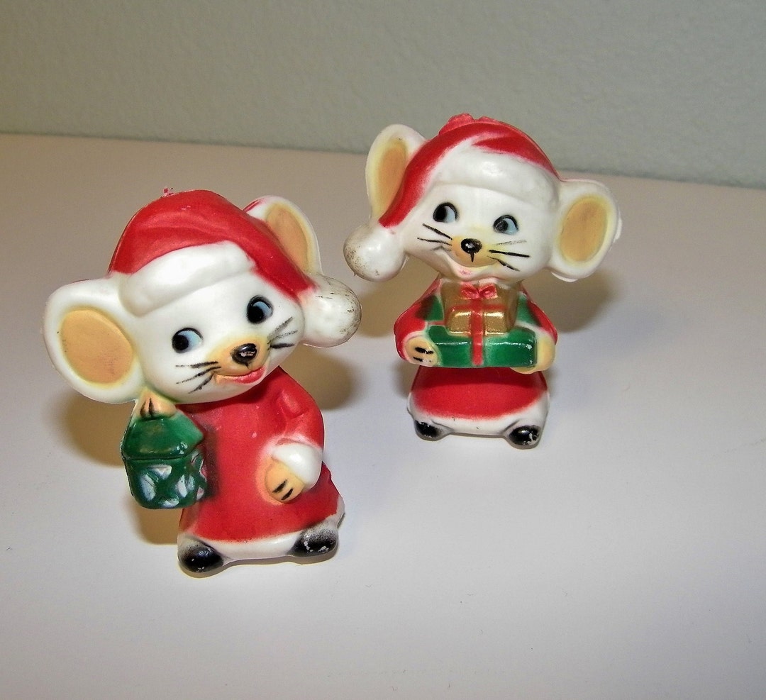 Vintage Christmas 1960s 1970s Anthropomorphic Plastic Mouse 60s 70s ...