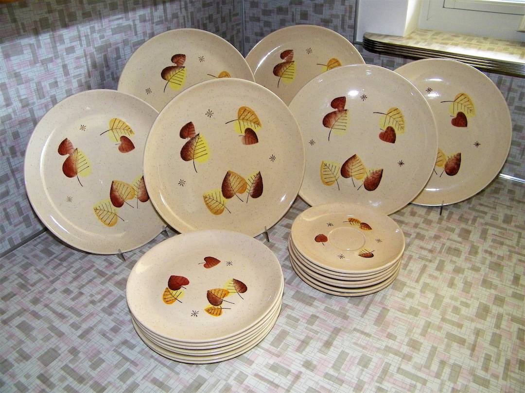 Choice Retro Sherwood Vernonware Dinnerware Plates Mid Century Modern ...