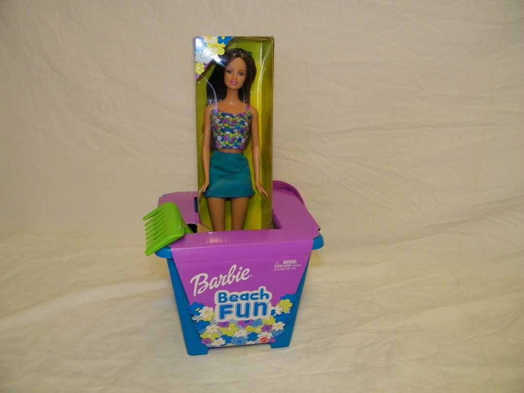 Rare NRFB Mint NOS Beach Fun Barbie Teresa Sand Pail Barbies 90s 1990s ...