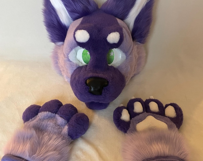 Purple Fursuit Head and Paws - Etsy