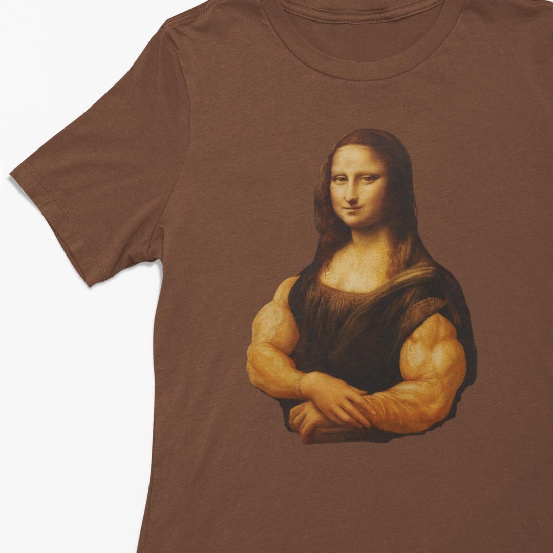 Mona Lisa Bodybuilder T-shirt: Parody Art Gym Tee - Etsy