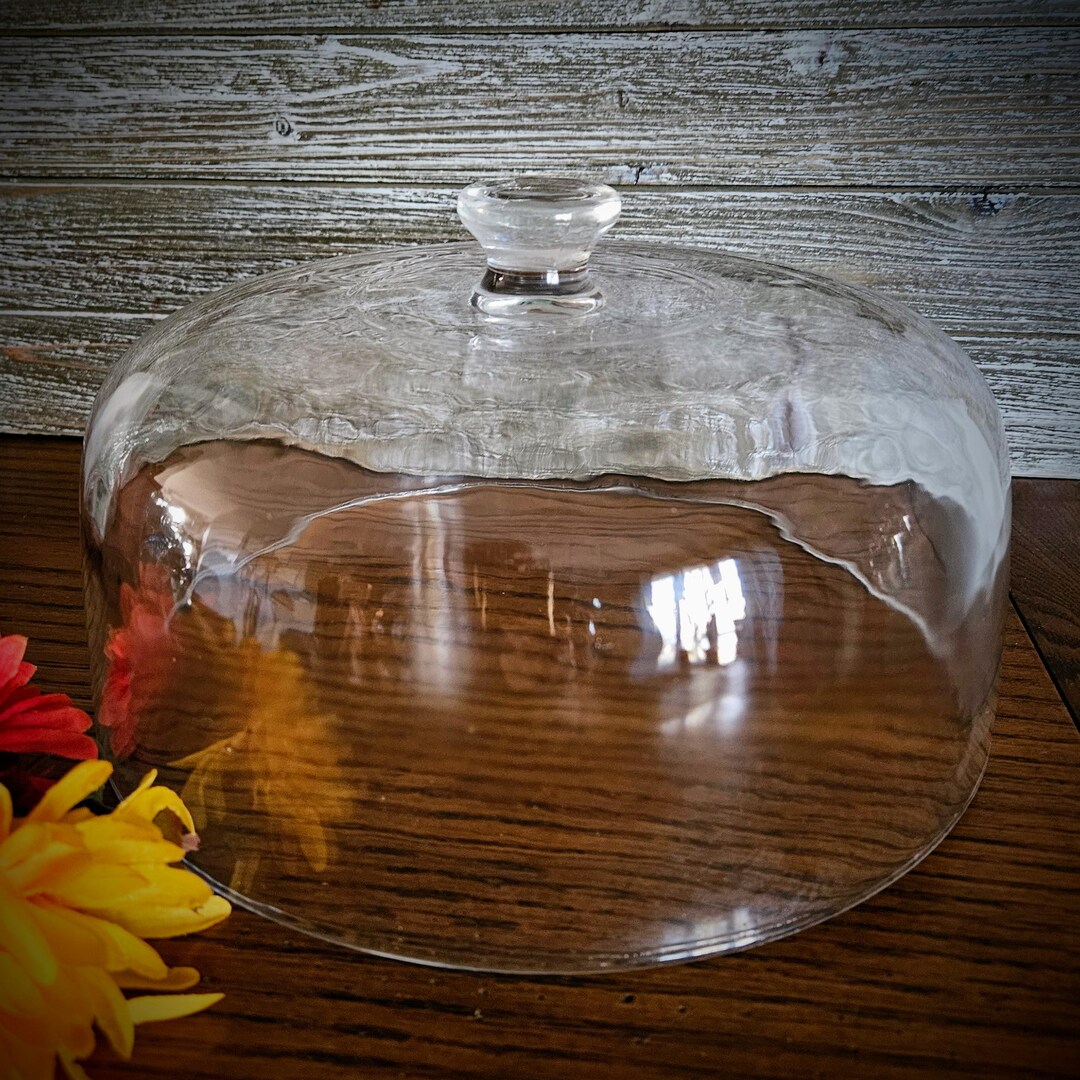 Vintage Cake Stand Cover With Flat Knob / Glass Replacement Dome 10 3/4 ...