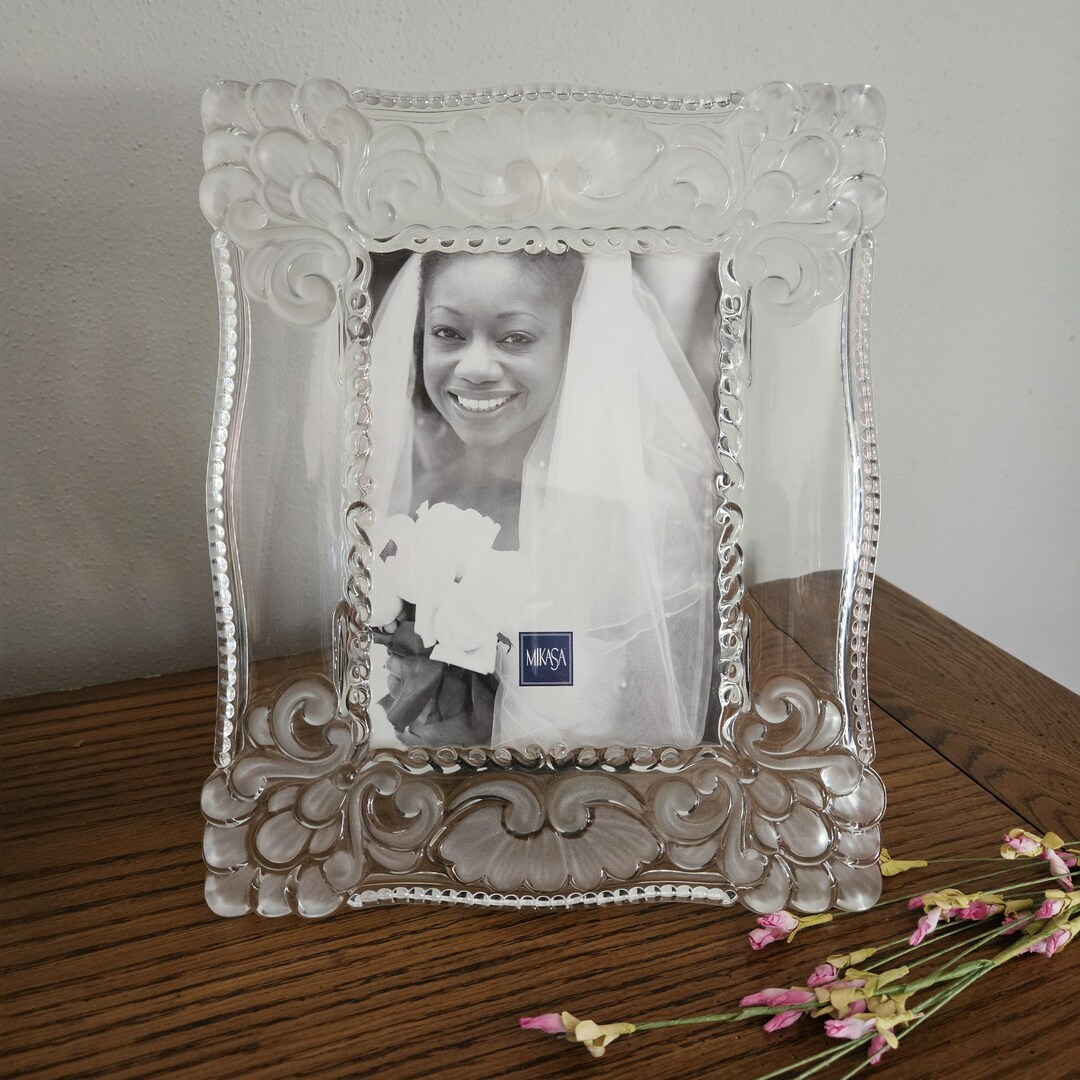 Vintage Mikasa Glass 5x7 Picture Frame: Spring Garden Wedding Decor - Etsy