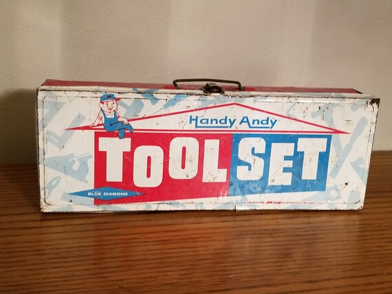 Vintage Handy Andy Tool Set Metal Carrying Case / Blue Diamond | Etsy