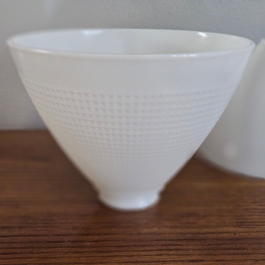 White Waffle Pattern Glass Lamp Shade - 8 Inch I.E.S. Salvaged Part - Etsy