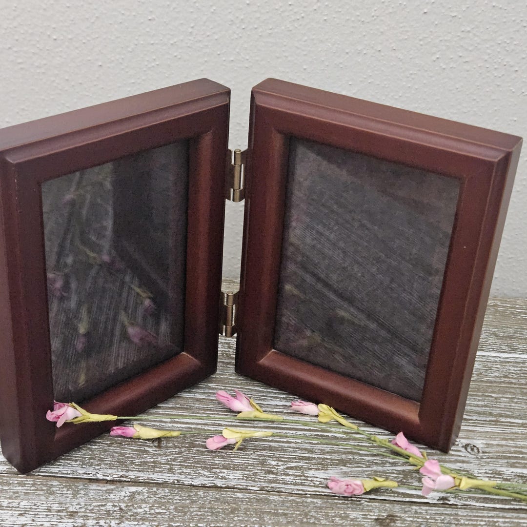 Vintage Dark Wood Bi-fold Hinged Frames for 3 1/2 X 5 Photos - Etsy