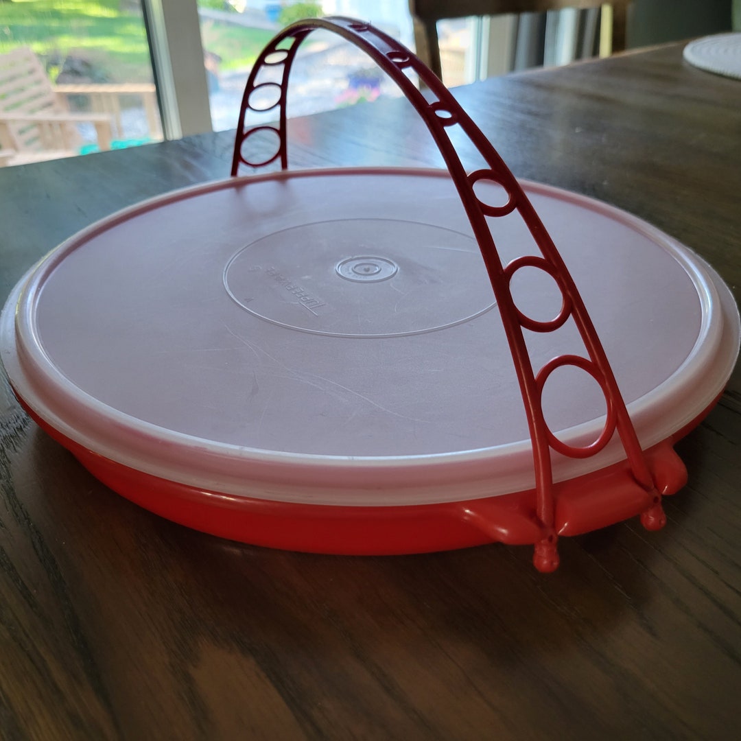 Vintage Tupperware Red Relish Tray With Seal Lid & Carrying - Etsy