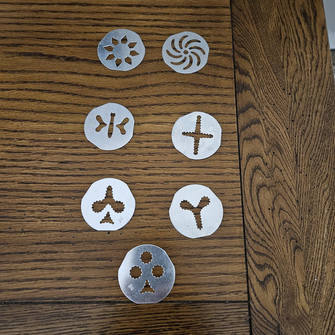 Vintage Mirro Cookie Press Discs Disks / Retro Midcentury Spritz ...