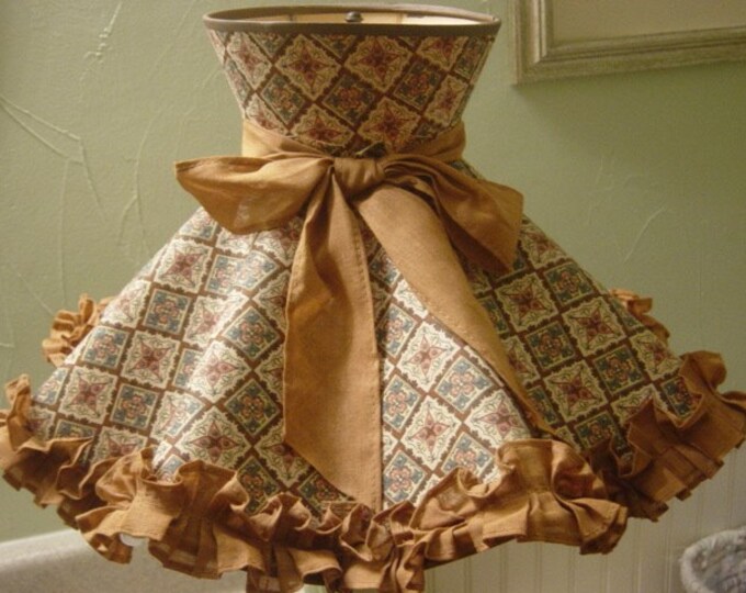 Vintage Early American 60s Lamp Shade Ruffled - Etsy