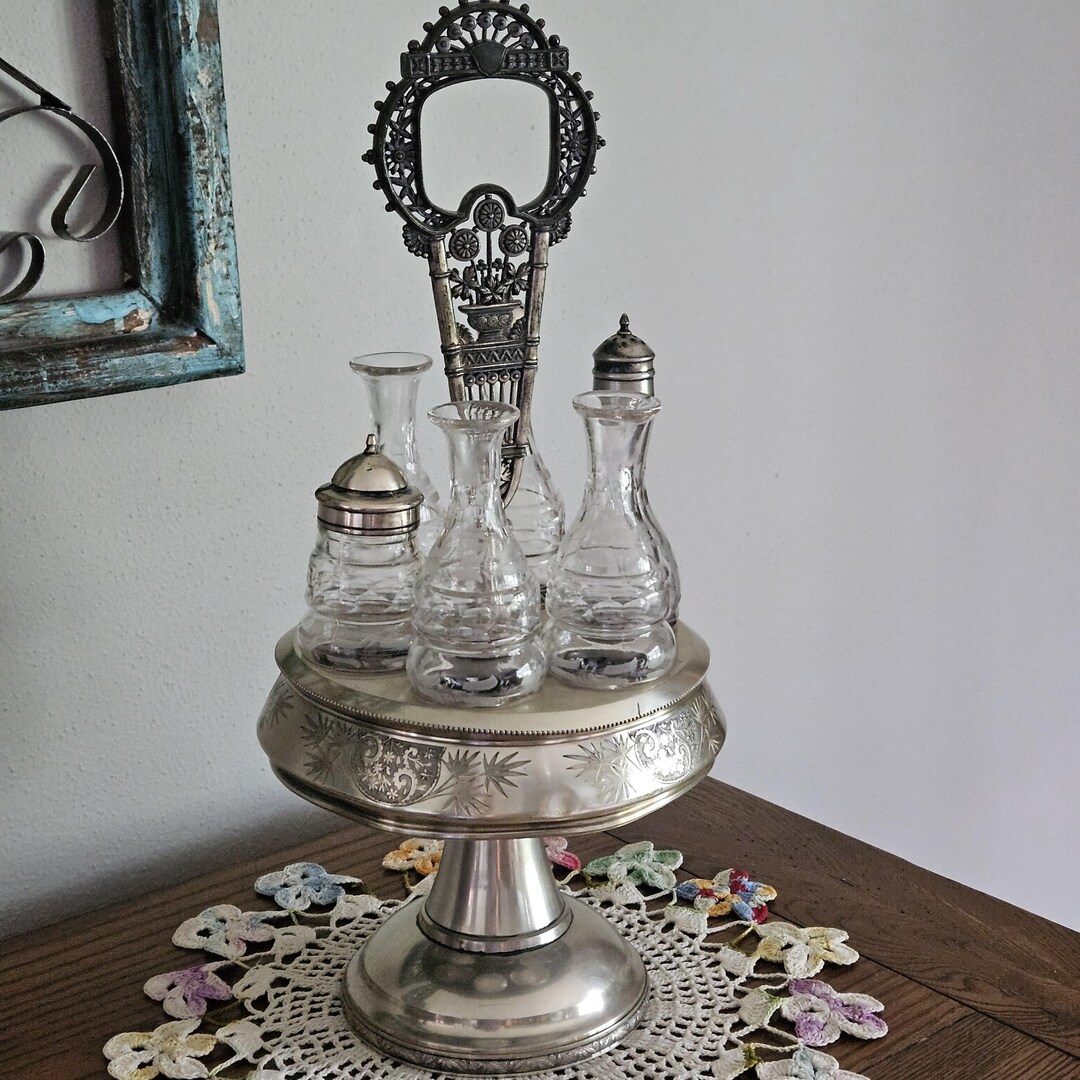 Antique Meriden B. Co Silver Plate Condiment Caddy / Late 1800's - Etsy
