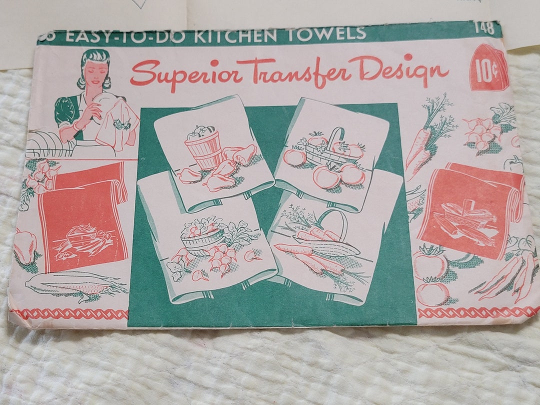 Vintage Superior Transfer Pattern Design Vegetables / 148 Cross Stitch ...