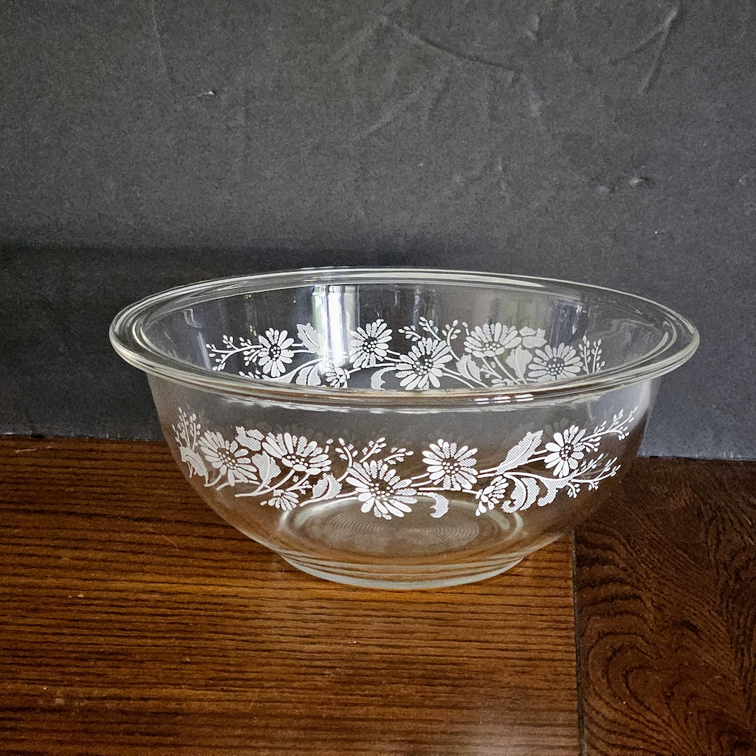 2 Vintage Colonial Mist Nesting Pyrex Mixing Bowls s 323 & 322 / Clear ...