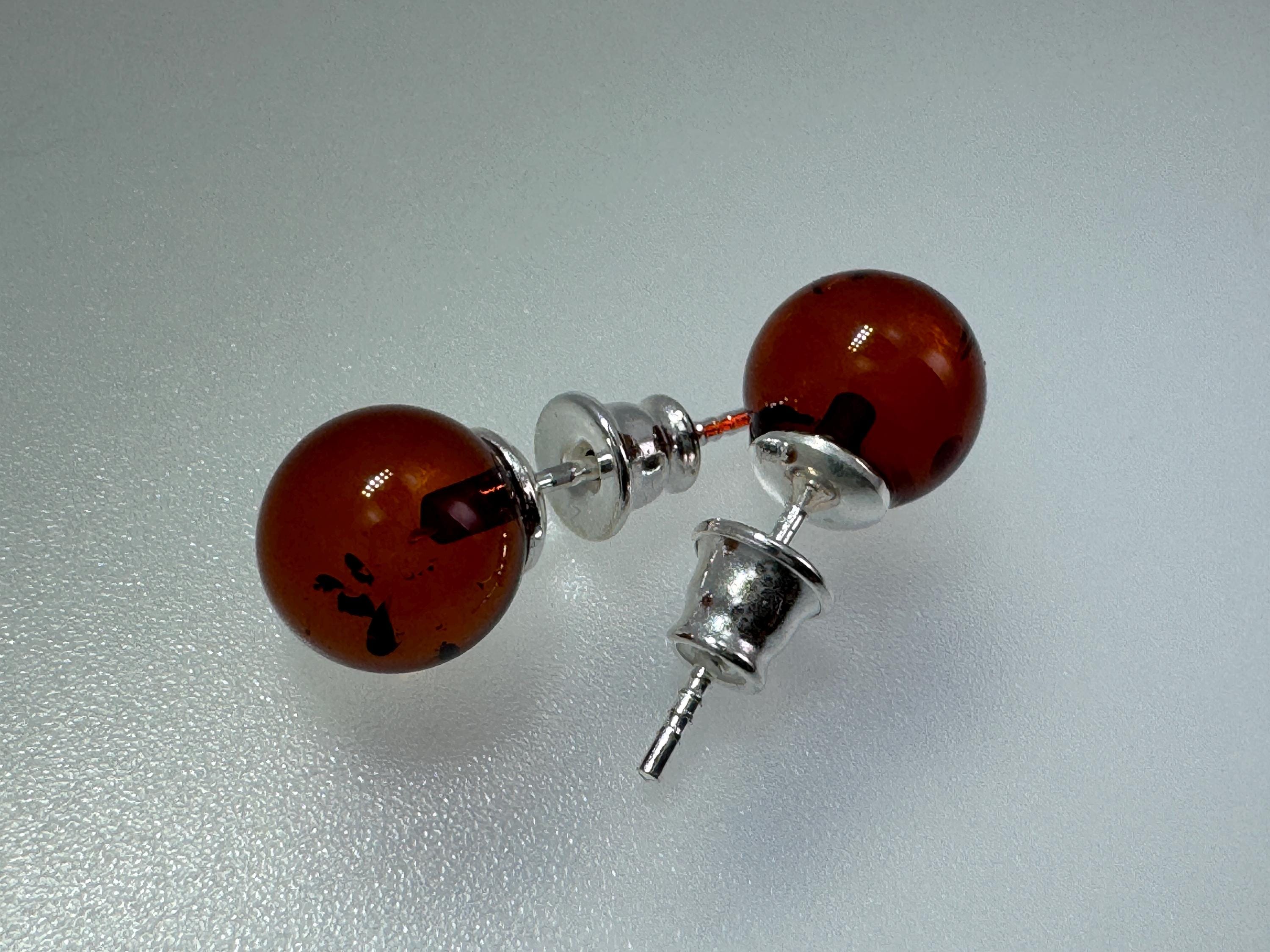 Classic Baltic Amber Ball Stud Post Earrings – Everyday Elegance in ...