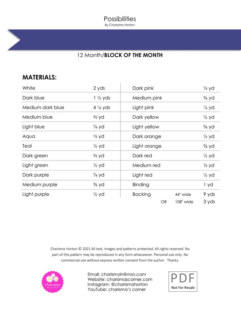 Possibilities Digital Quilt Pattern | Etsy