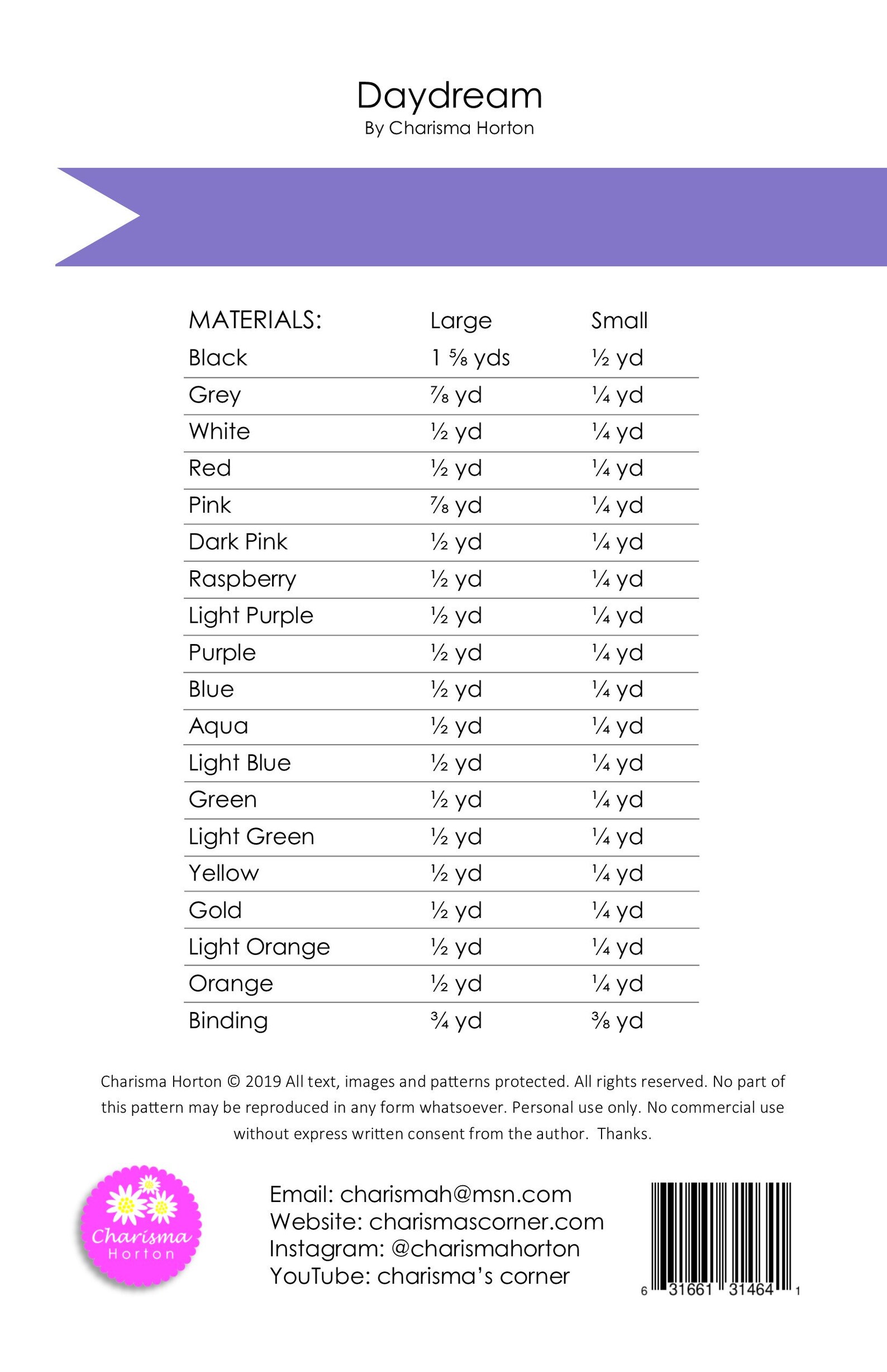 Day Dream PDF Pattern - Etsy