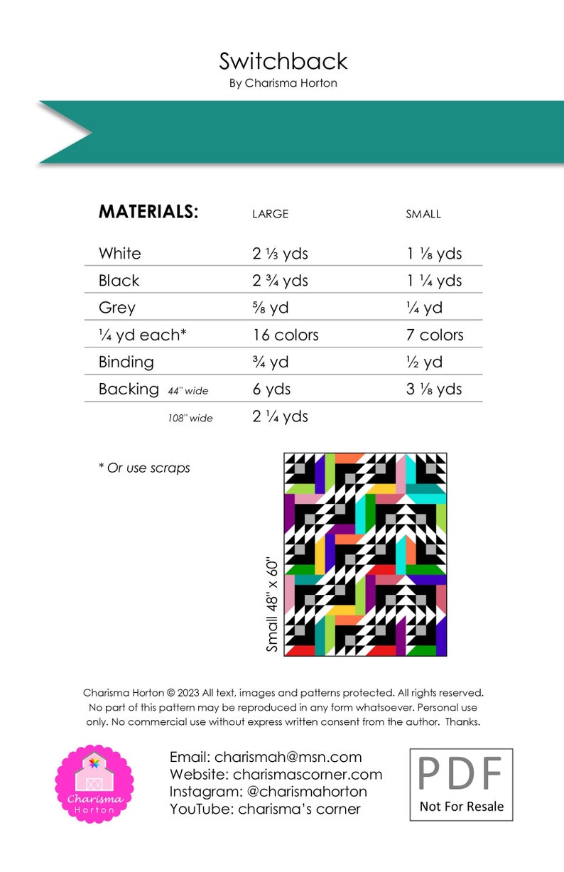 Switchback Digital Quilt Pattern - Etsy