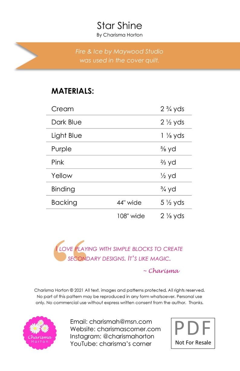 Star Shine Digital Pattern | Etsy