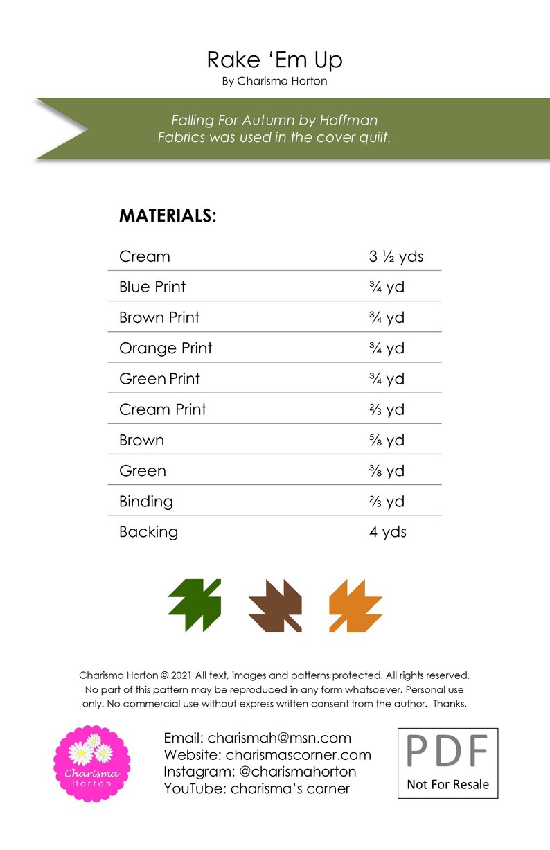 Rake Em up Digital Quilt Pattern | Etsy