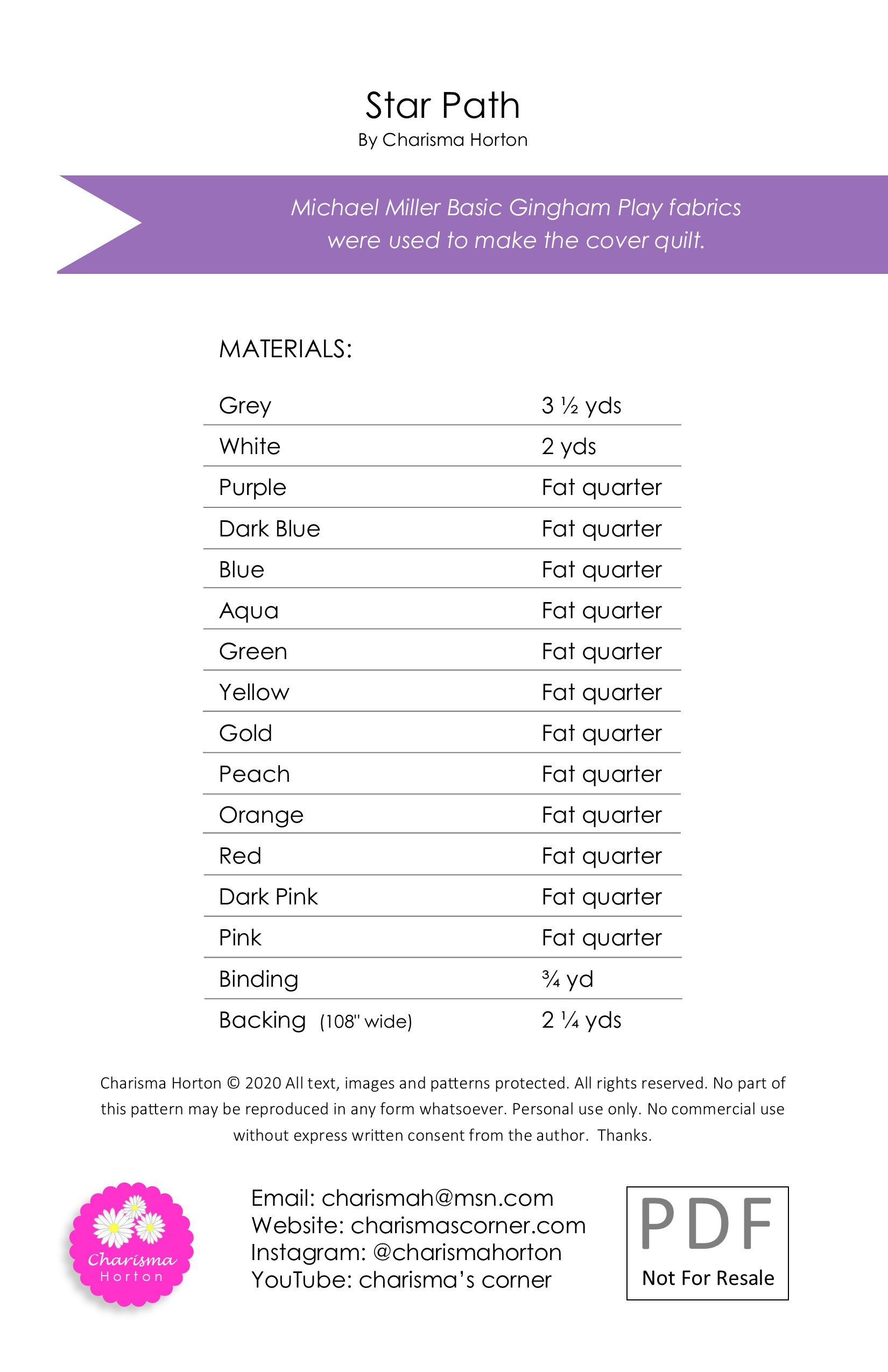 Star Path PDF Pattern | Etsy