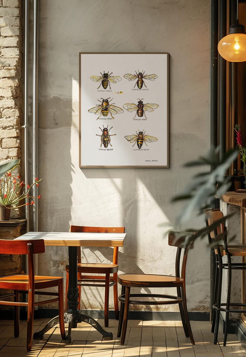 Types of Bees - Insect Poster, Nature Illustration (vertical Poster) - Etsy
