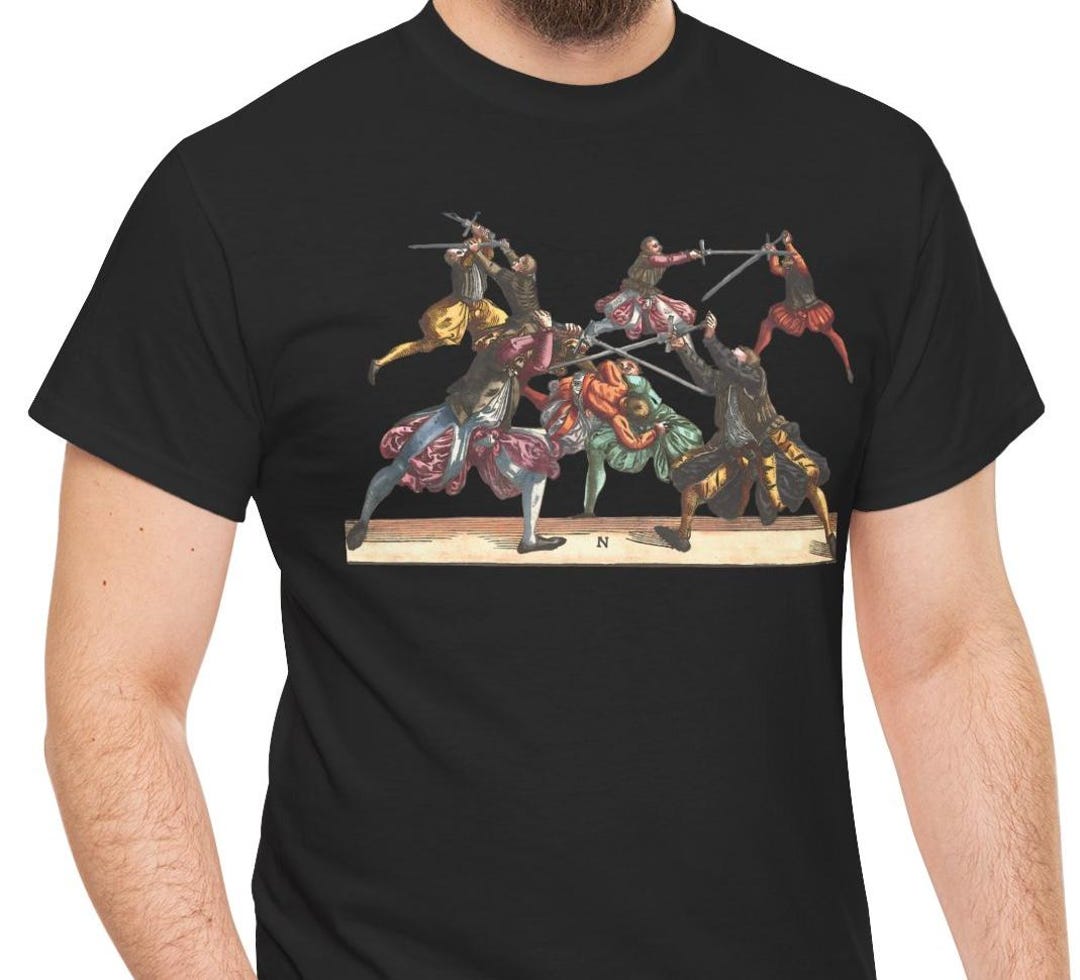 Joachim Meyer 1570 Longsword T-shirt - Color Woodcut From Historic ...