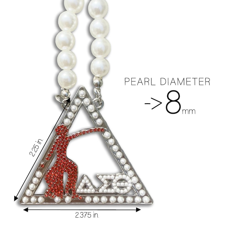 Delta Sigma Theta Pearl Necklace | Lady Fortitude Pendant | Soror Gift ...