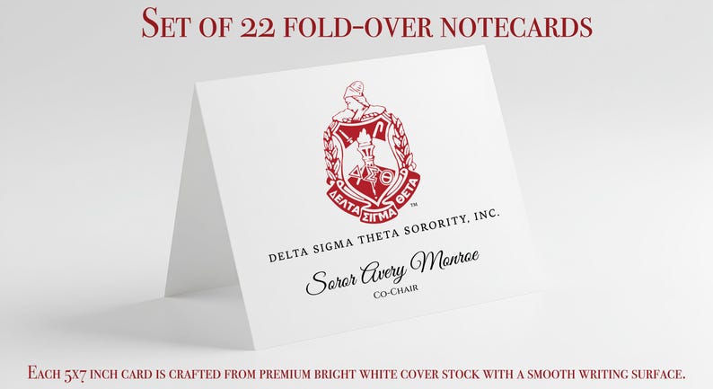 Delta Sigma Theta Notecards: Red Crest Stationery Set (22 Cards ...