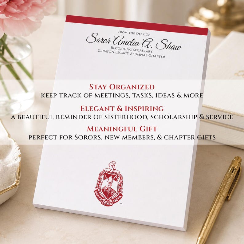 Personalized Delta Sigma Theta Notepad Set | 3 Custom Notepads | Soror ...