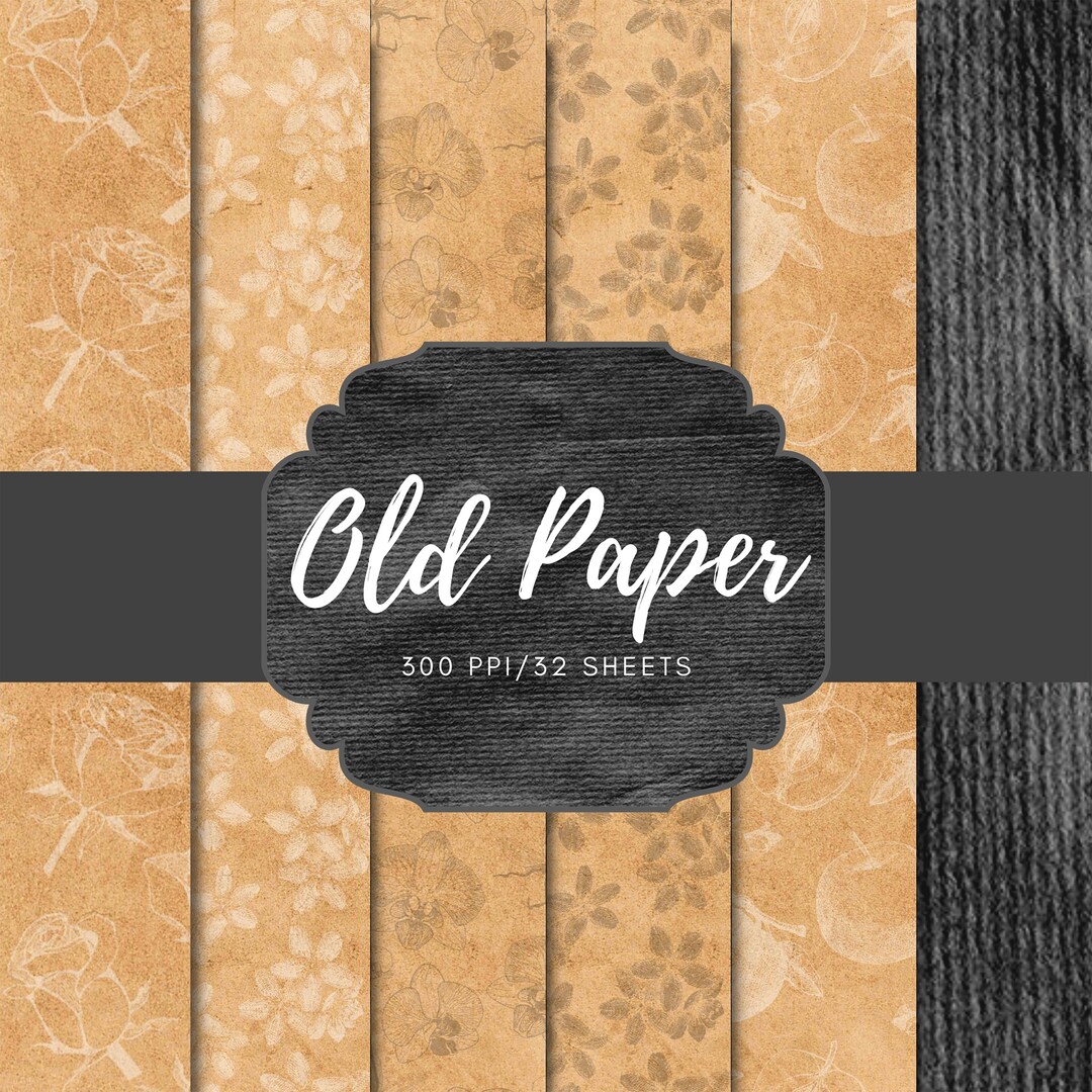Old Paper, Digital Paper Pack, 32 Printable Vintage Paper Sheets, Junk ...