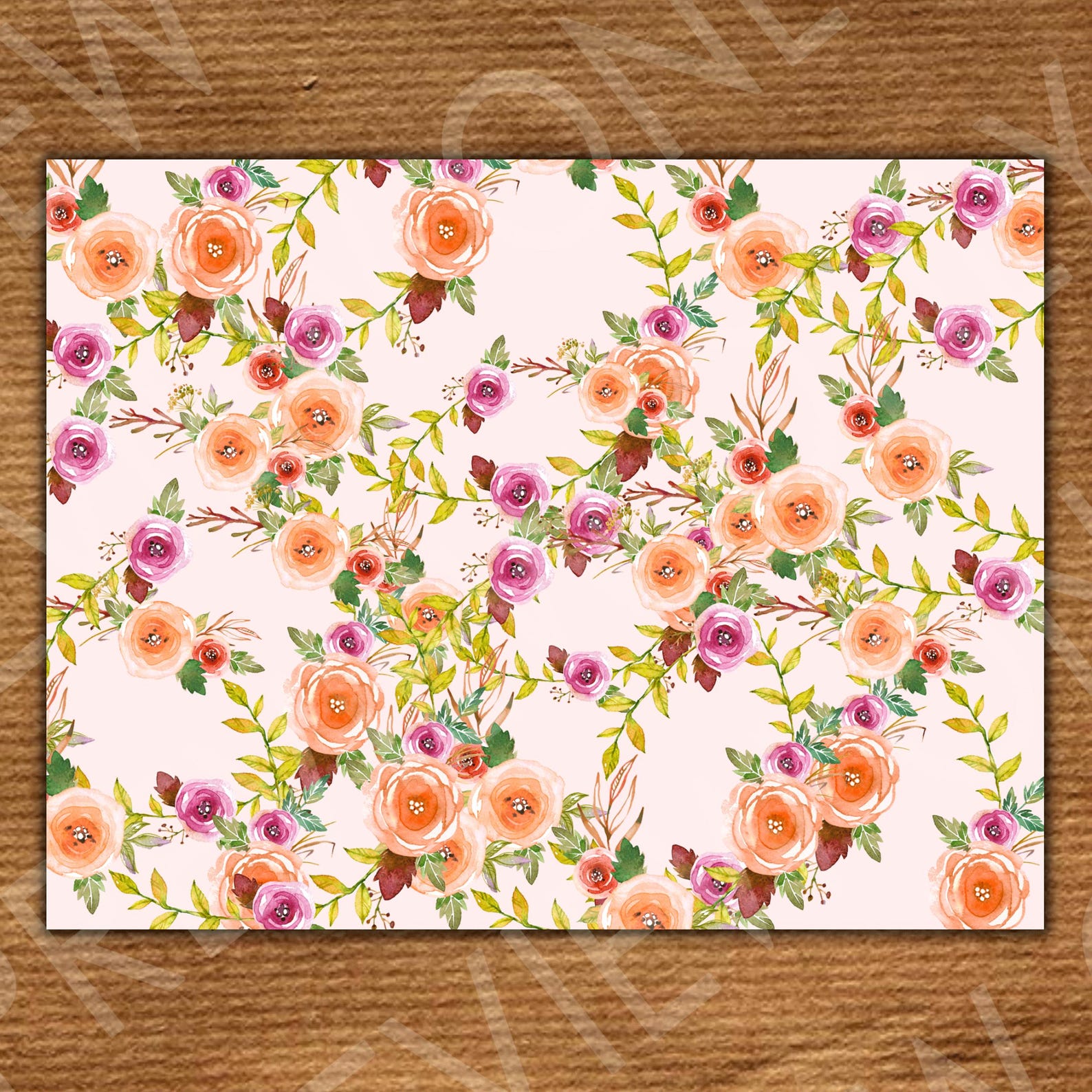 Watercolor Rose Digital Paper Pack, 16 Floral Backgrounds, Printable ...
