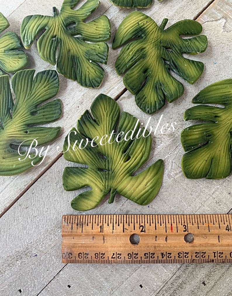 Gumpaste Tropical Leaves Cake Topper Fondant | Etsy