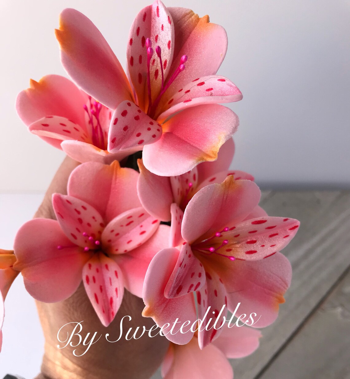 Alstroemeria Flower for Cake Decorating Gum Paste Pink | Etsy